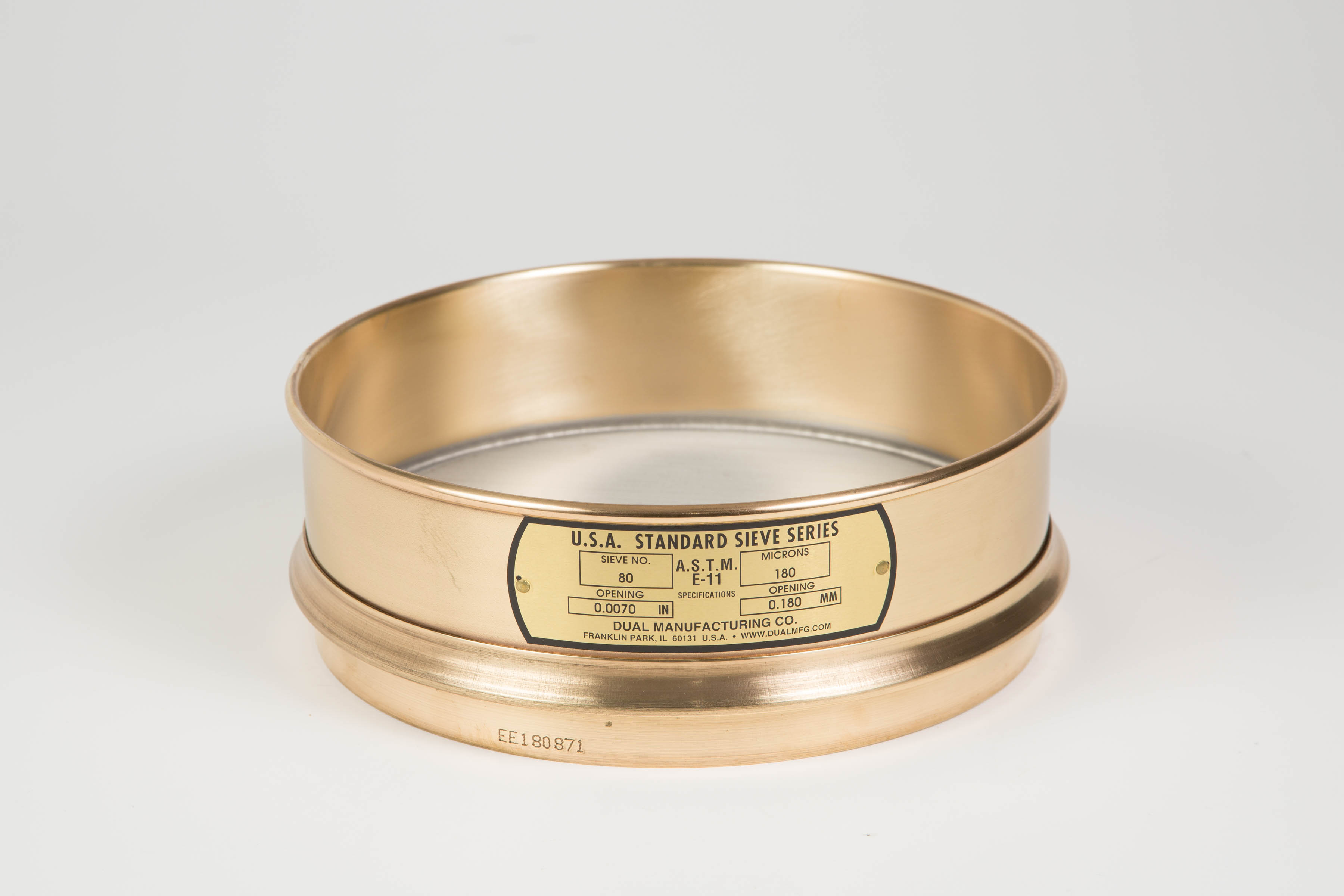 SIEVE, 8" BRASS W/SS 80 MESH SCREEN - PCCA